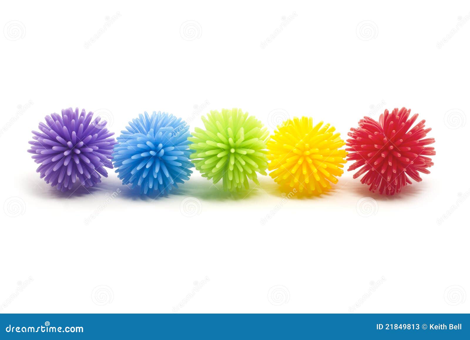 Five Colorful Stess Koosh Balls in a Line Stock Image - Image of ...