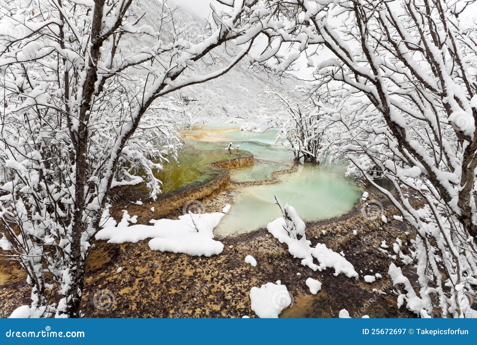 Five Colors Pond at Huanglong Stock Image - Image of light, color: 25672697