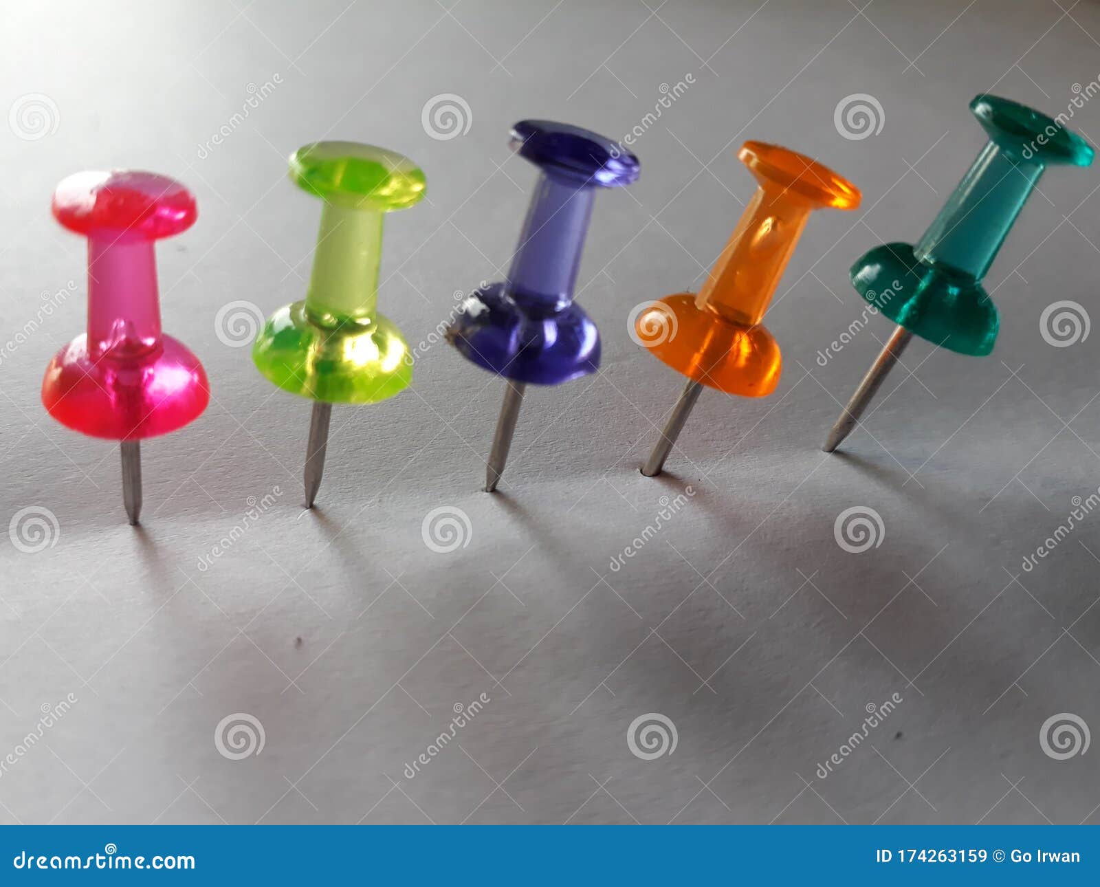 Five Colour of New Push Pins Stock Image - Image of pins, oranges ...