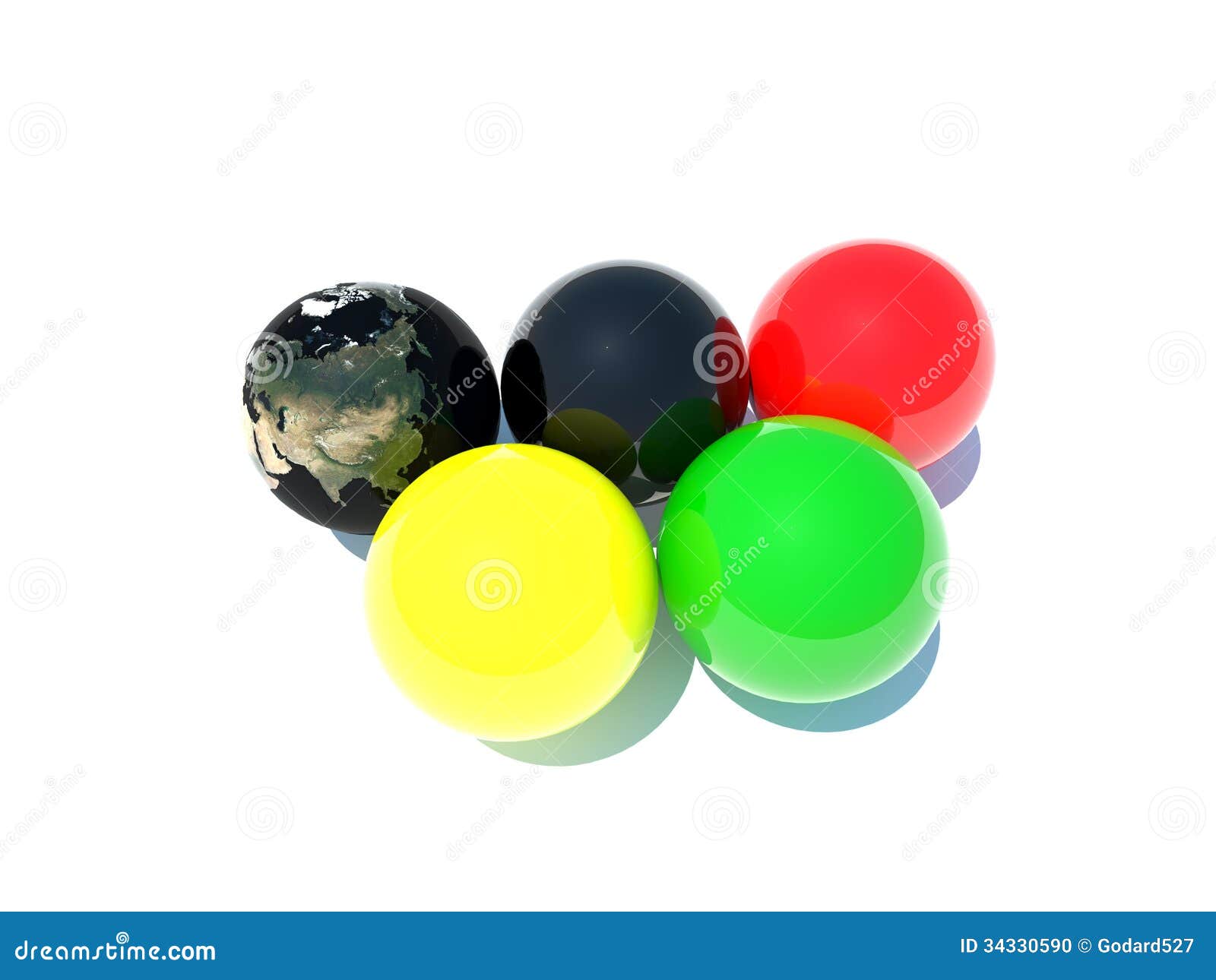Five coloured balls stock illustration. Illustration of place - 34330590