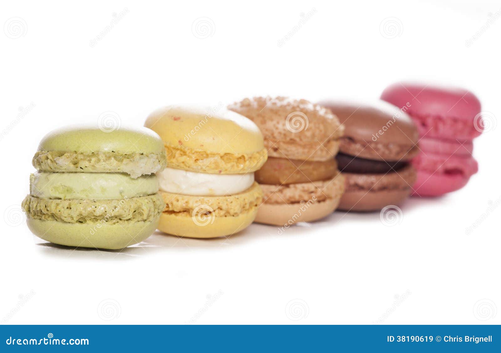 Five colourful Macaroons stock image. Image of posh, rainbow - 38190619