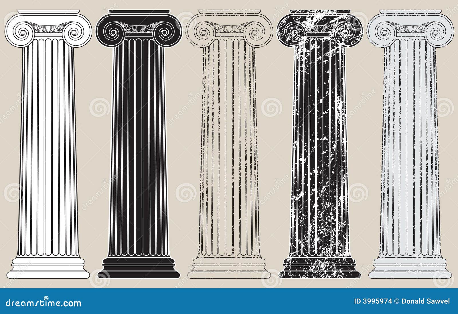 Five Columns stock vector. Illustration of ionic, pillar - 3995974