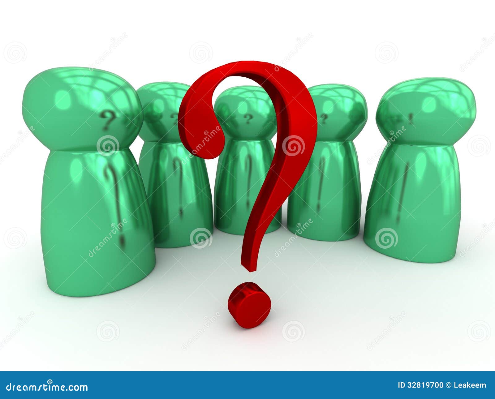 Five Confused Simple Human Figures Meeting Forming a Circle Stock ...