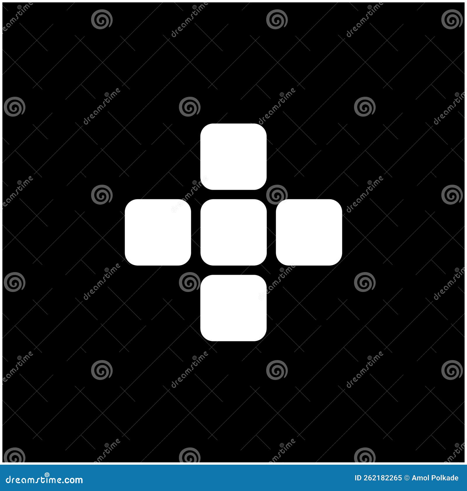 Five Cross Curved Square Icon. 5 Squares Icon Stock Vector ...