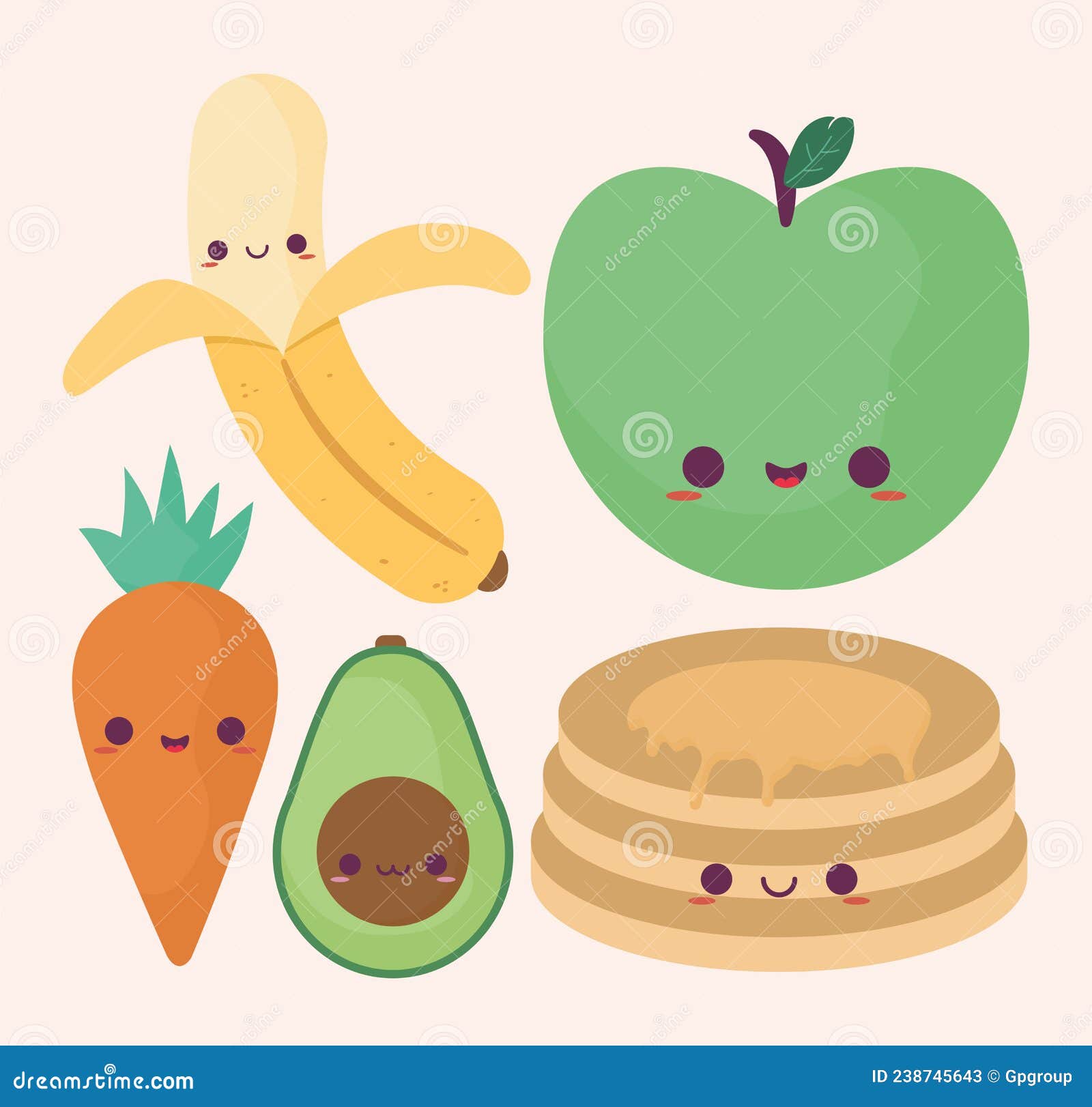 Cute Ast Foods Emoticon Vector Collection | CartoonDealer.com #137279482