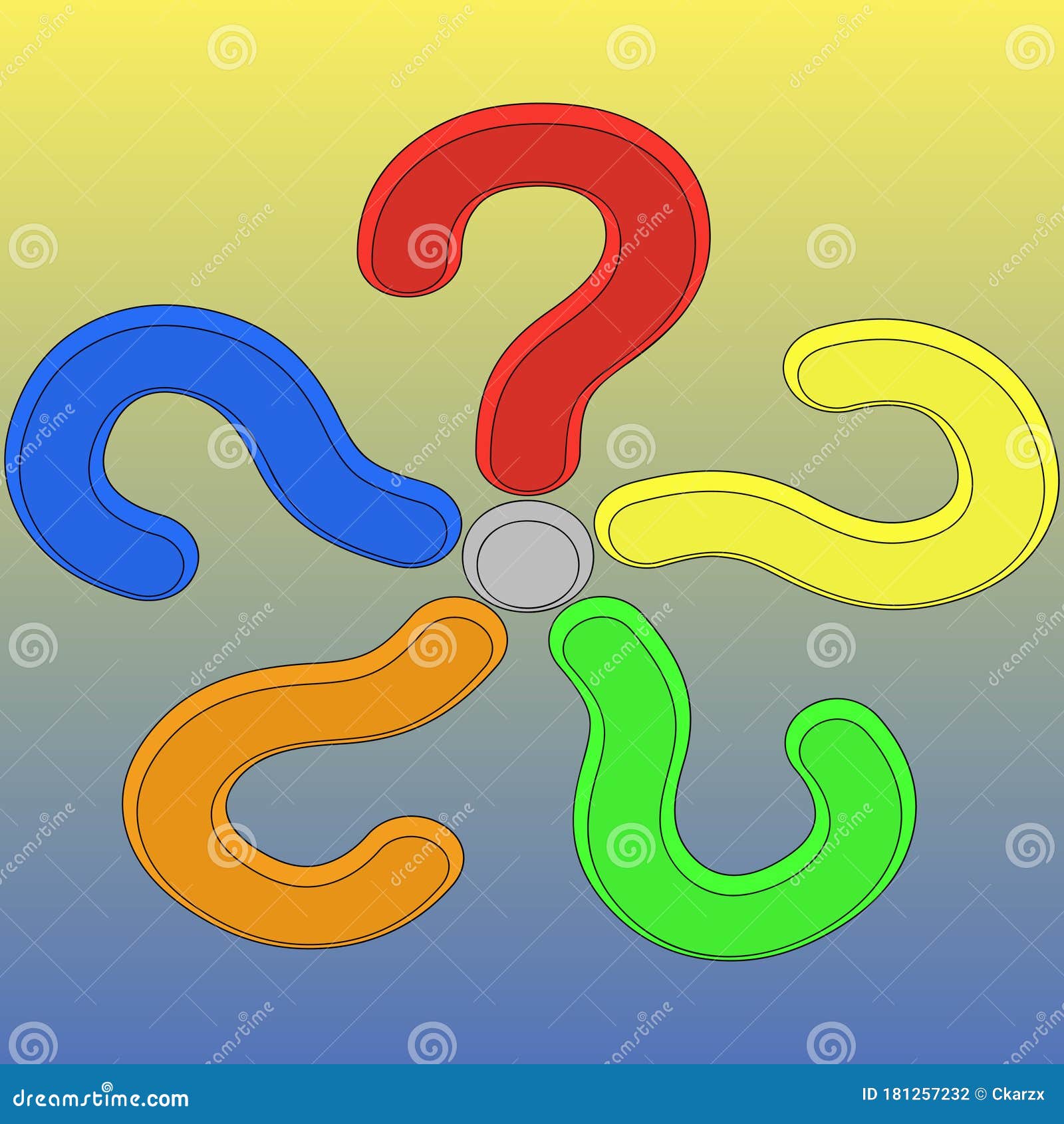 Five 3d Question Marks Cartoon Vector | CartoonDealer.com #34522251
