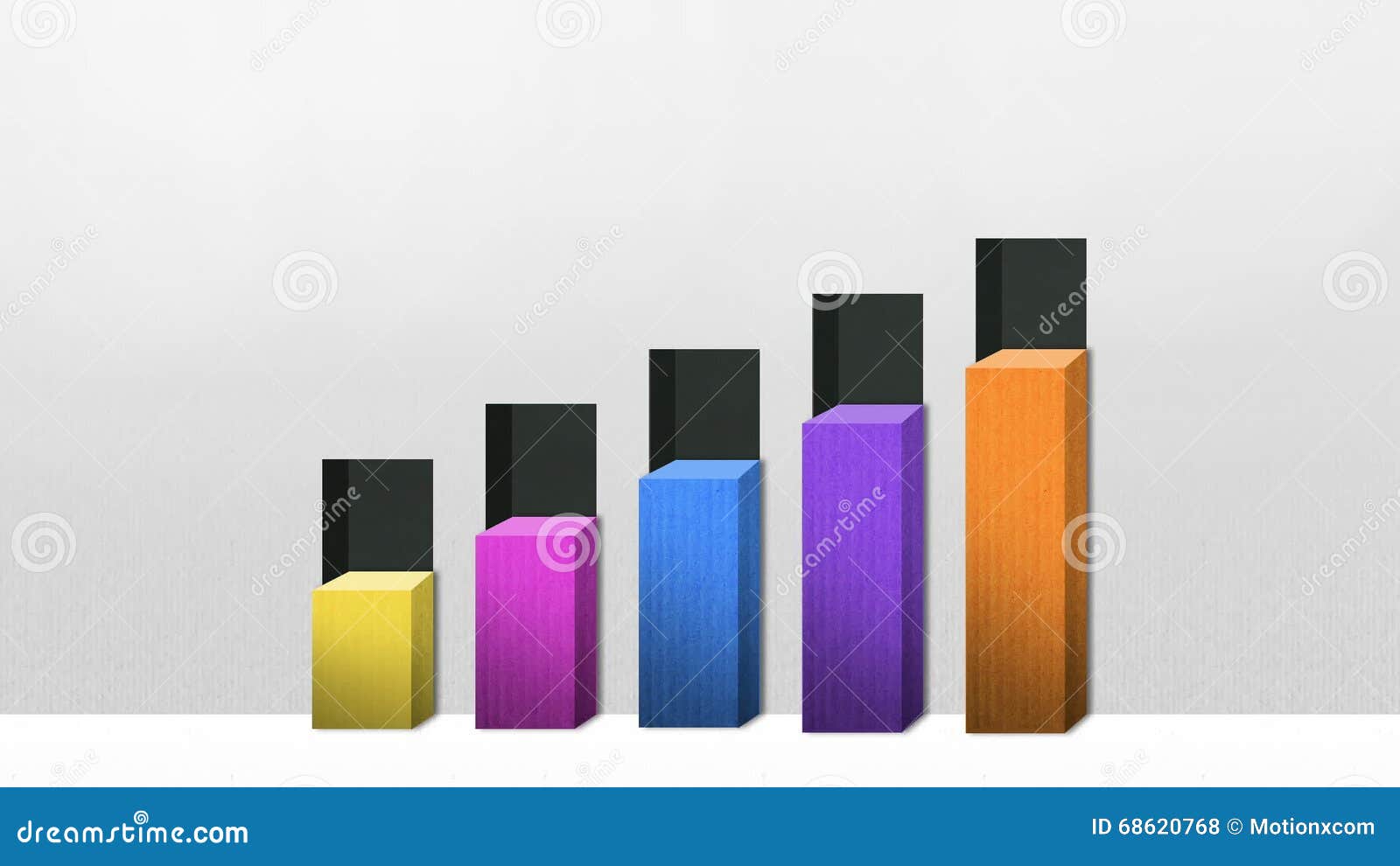 Five 3D Square Bar Chart, Increase Economic Graph (included Alpha ...