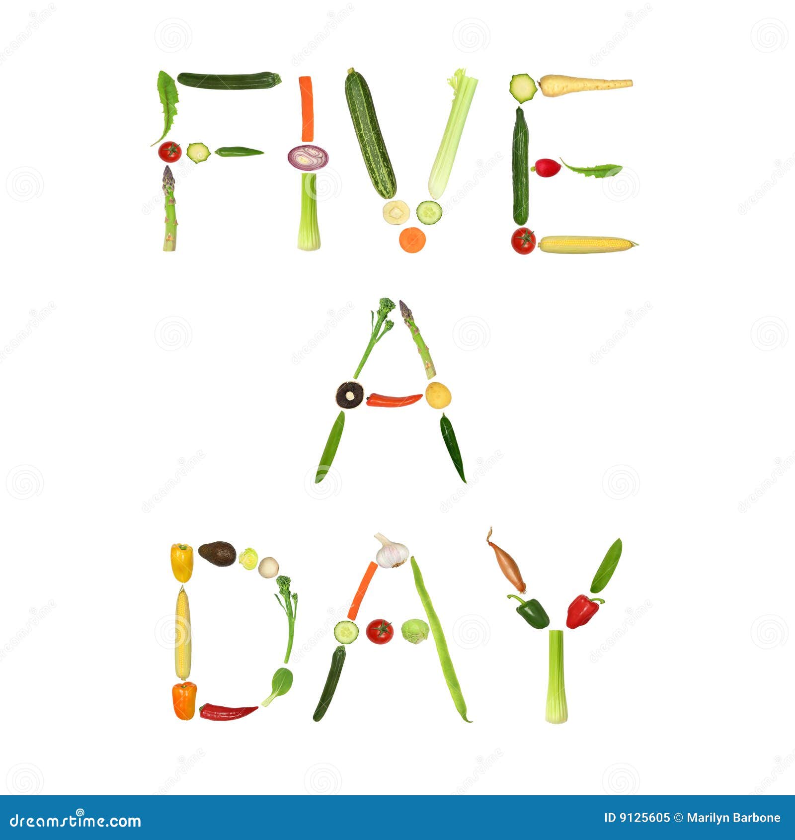 Five a Day Vegetables stock illustration. Illustration of background ...