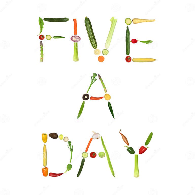 Five a Day Vegetables stock illustration. Illustration of background ...