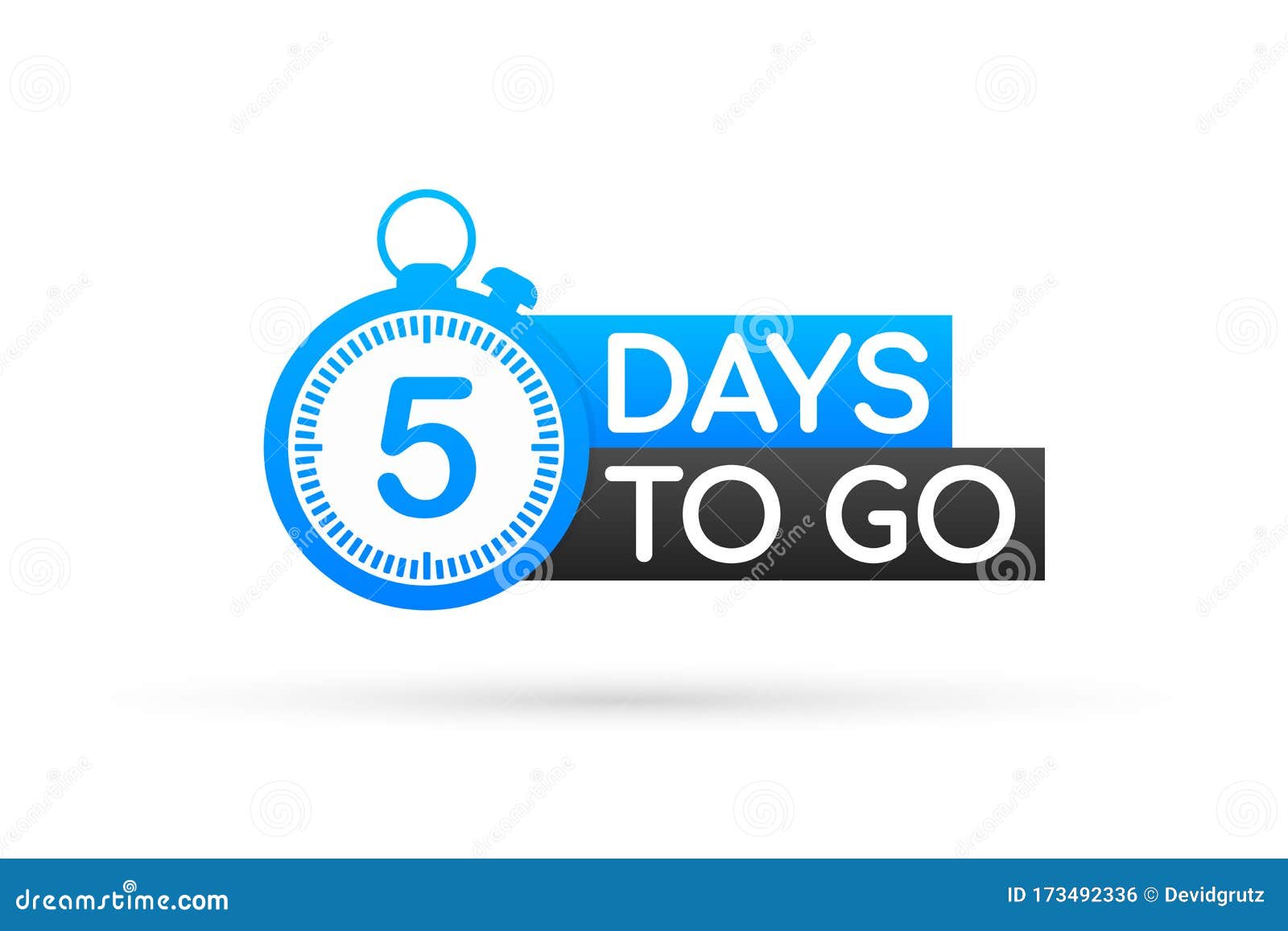Five Days To Go Badges or Flat Design. Vector Stock Illustration Stock ...