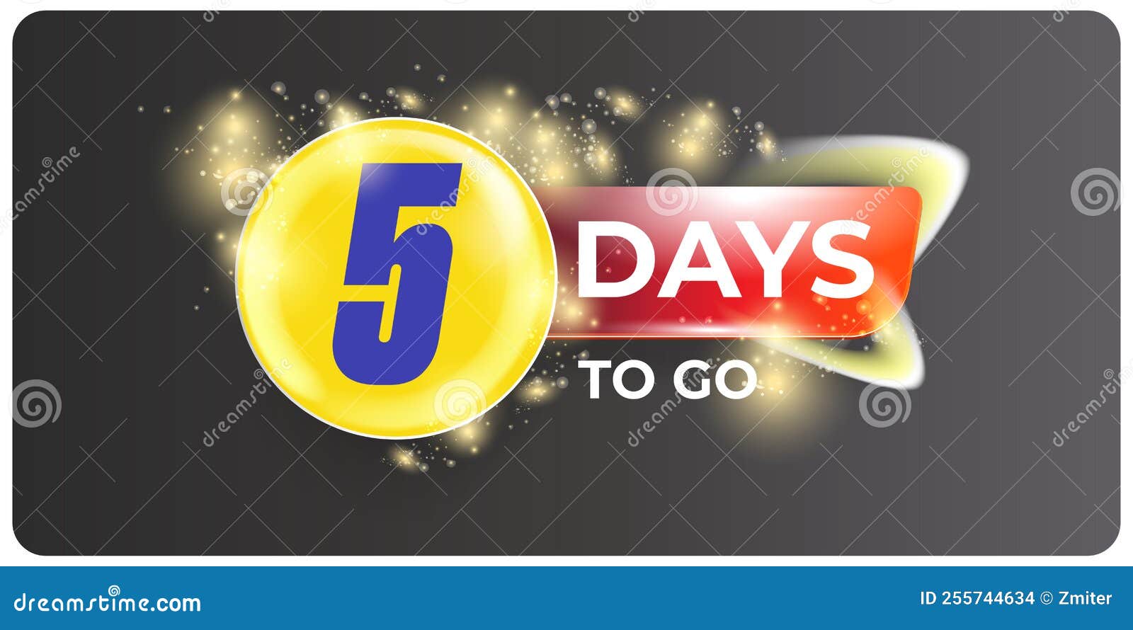 Five Days To Go Countdown Grey Horizontal Banner Design Template. 5 ... Five Days To Go Countdown Grey Horizontal Banner Design Template. 5 ...