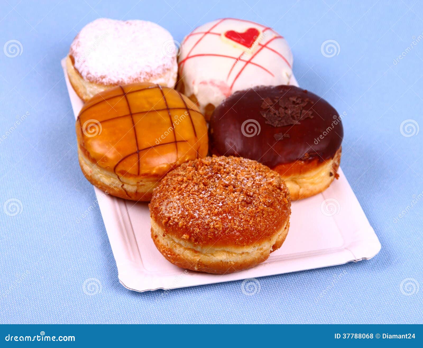 Five Delicious Assorted Donuts Plate Photos - Free & Royalty-Free Stock ...