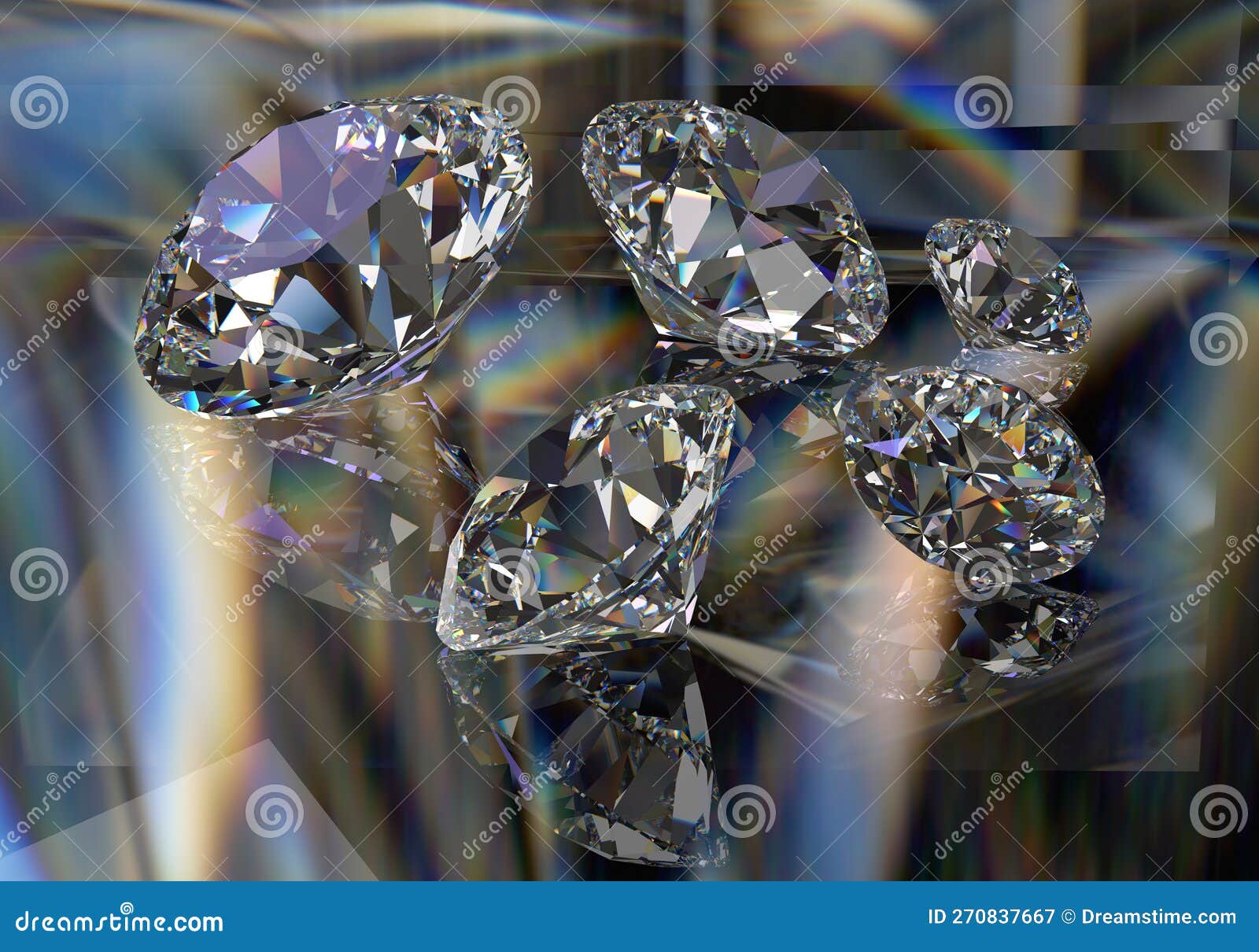Five diamonds stock illustration. Illustration of facet - 270837667