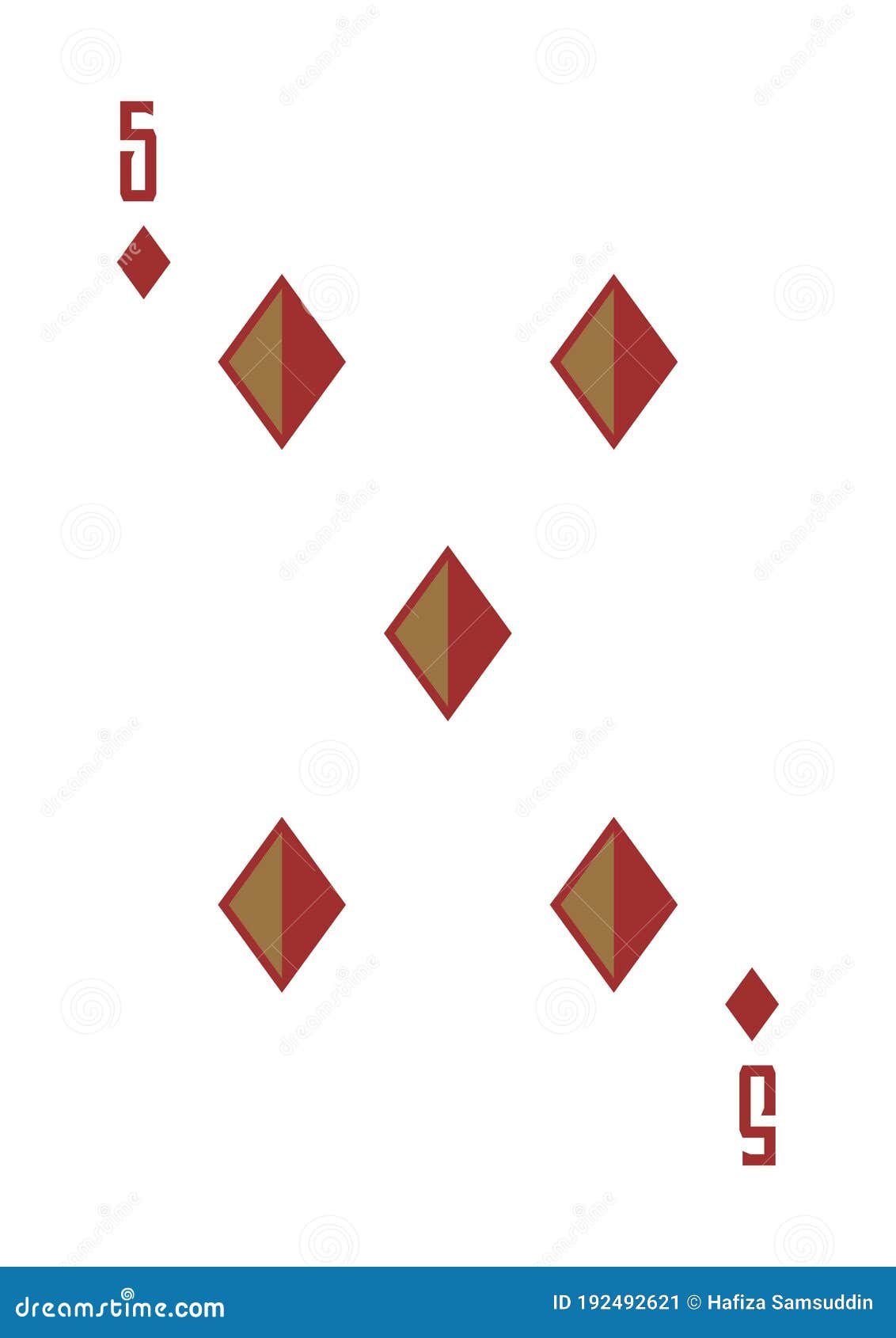 Five of Diamonds. Vector Illustration Decorative Design Stock Vector ...