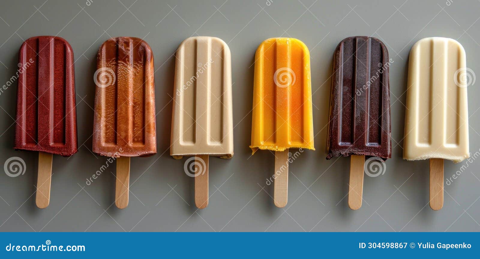 Five Different Colored Ice Cream Sticks on Sticks Stock Image - Image ...