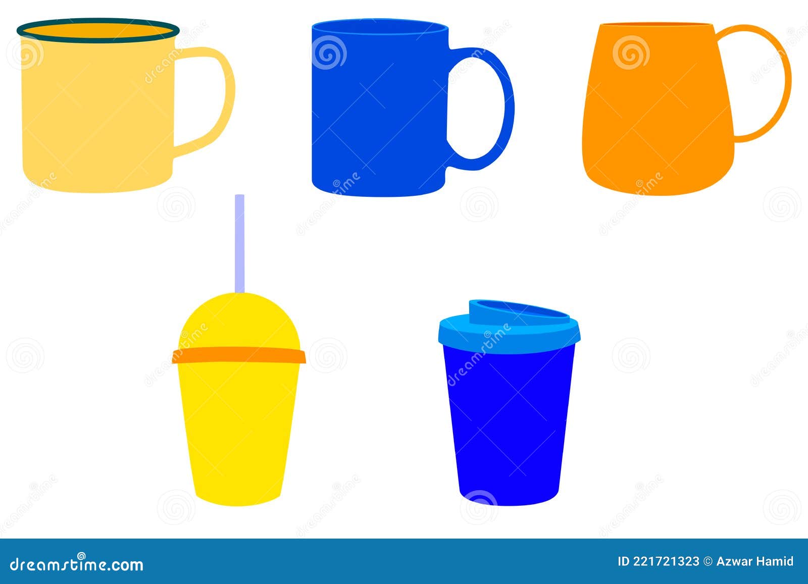 Plain Cup Illustration with Many Types Stock Vector - Illustration of ...