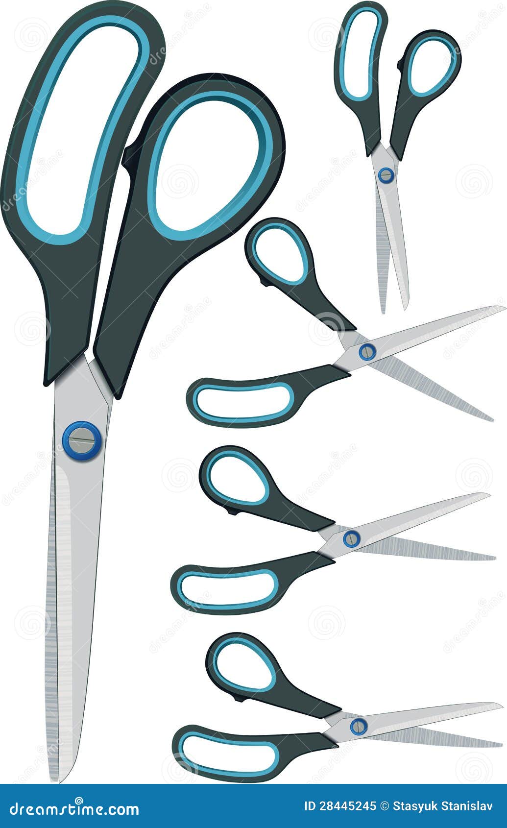 Five Different Degree of Openness of Scissors Stock Vector ...