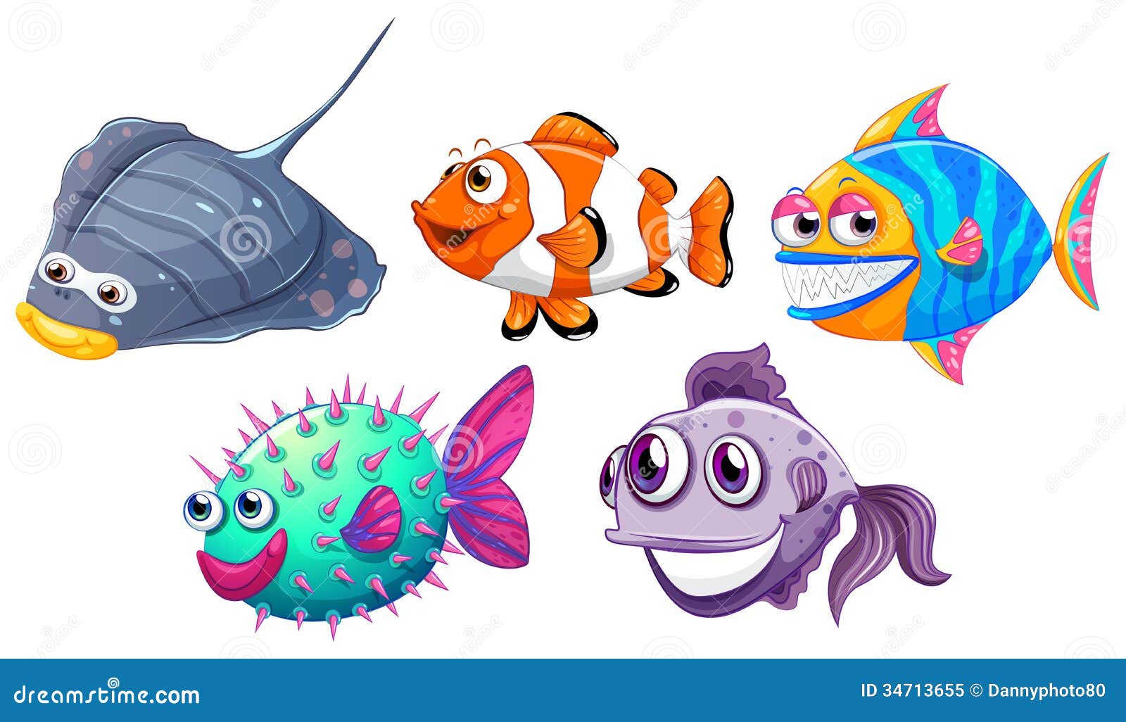 Five Different Fishes Royalty Free Stock Photo - Image: 34713655