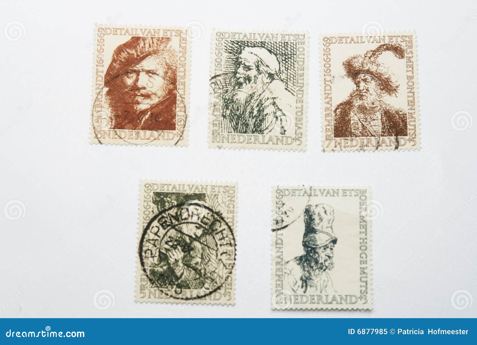 Five Different Old Rembrandt Postage Stamps Editorial Image - Image of ...