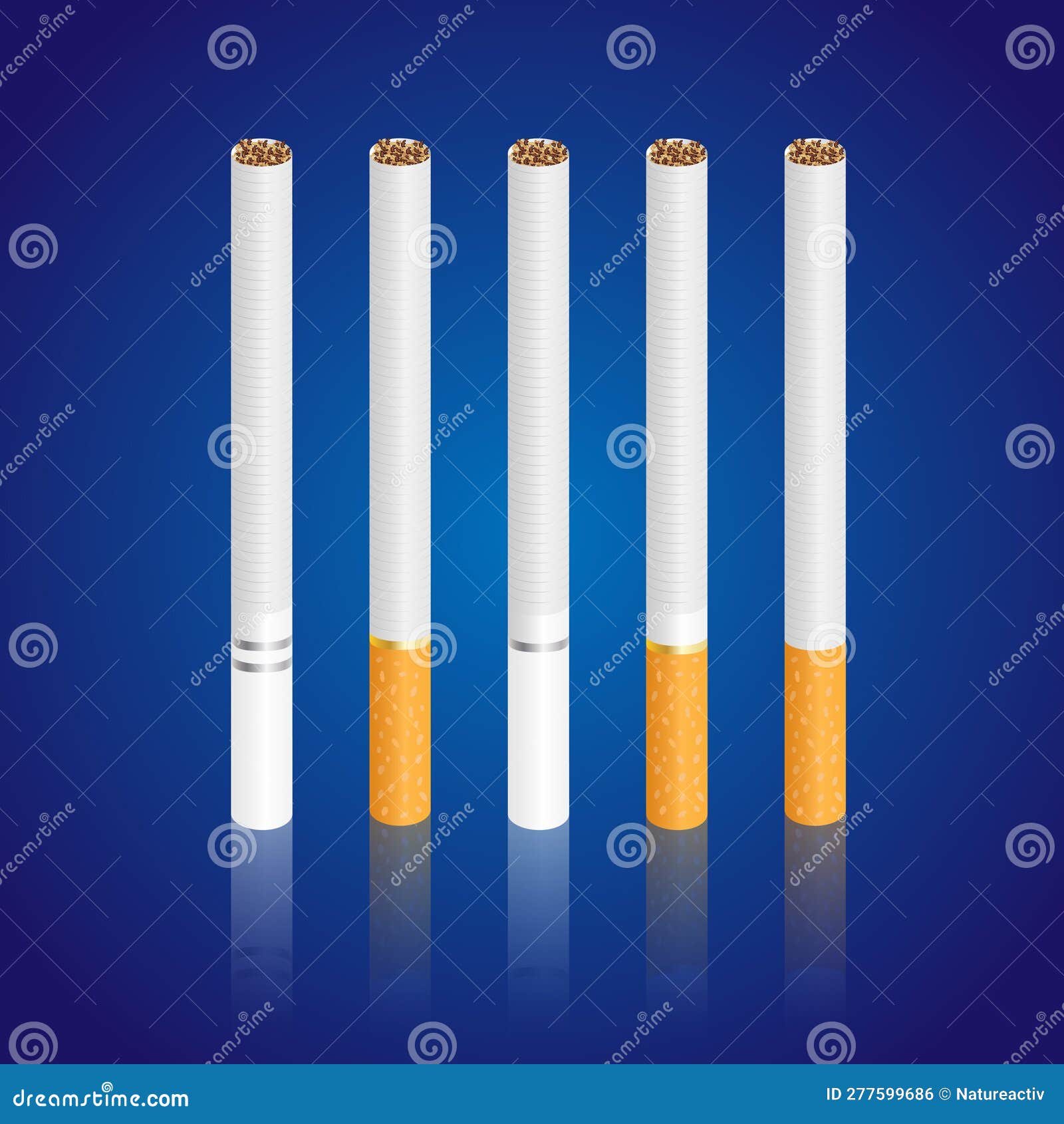 Cigarettes on a Blue Background. Stock Vector - Illustration of disease ...