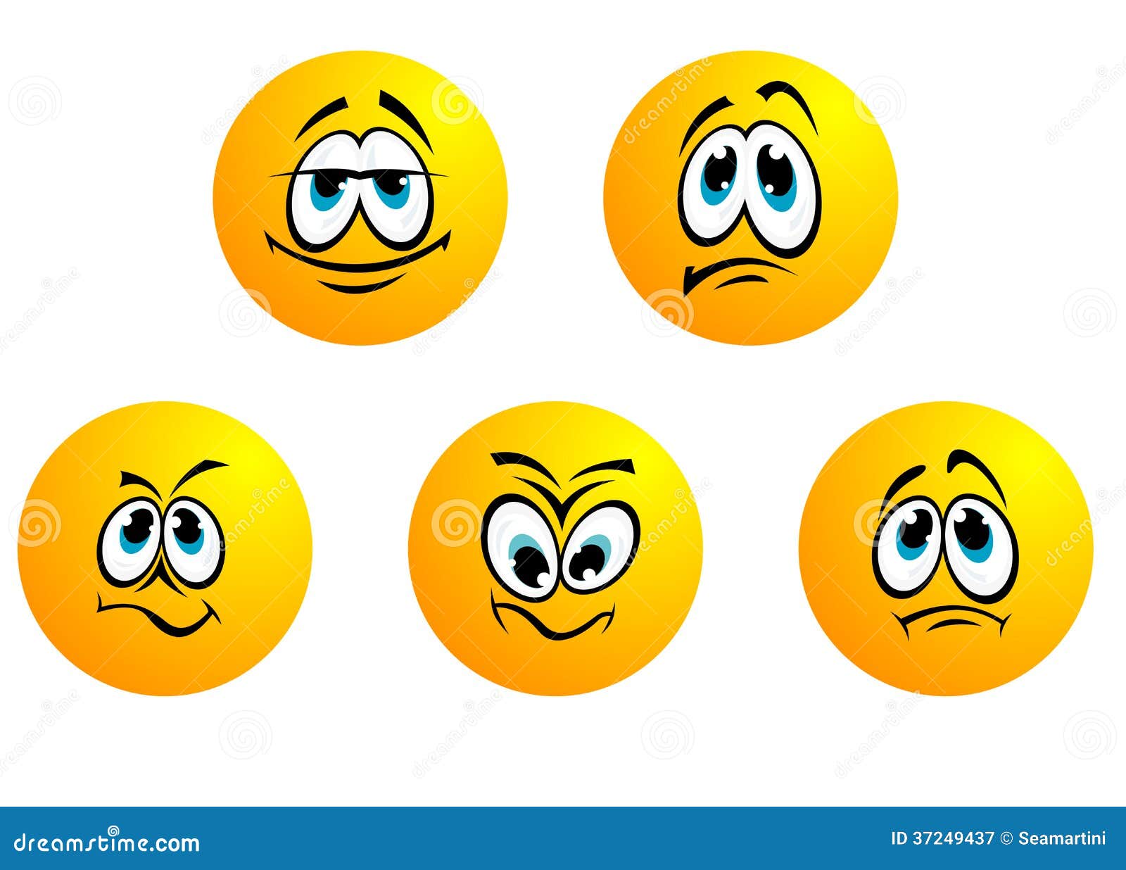Five Different Smiles Expressions Stock Vector - Illustration of ...