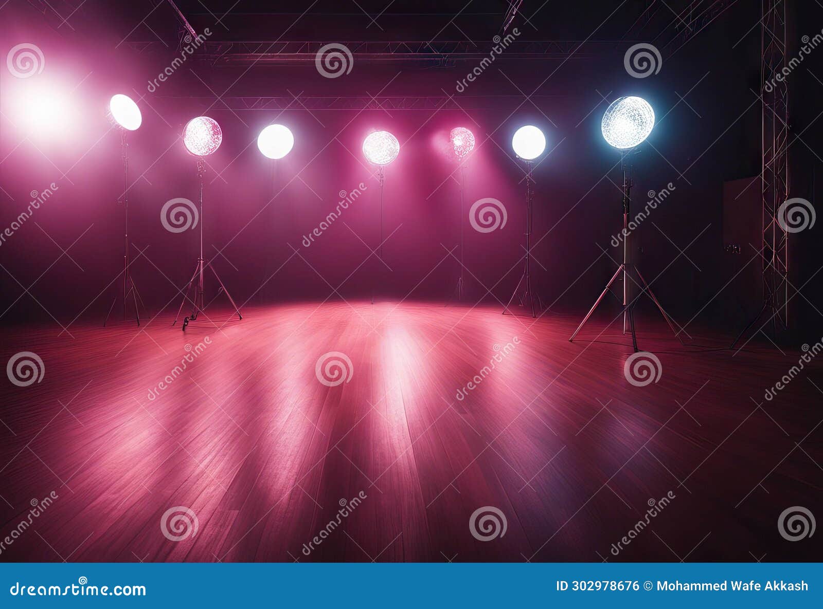 Five Different Spotlight on Stage for Your Design Colorful Light Stock ...