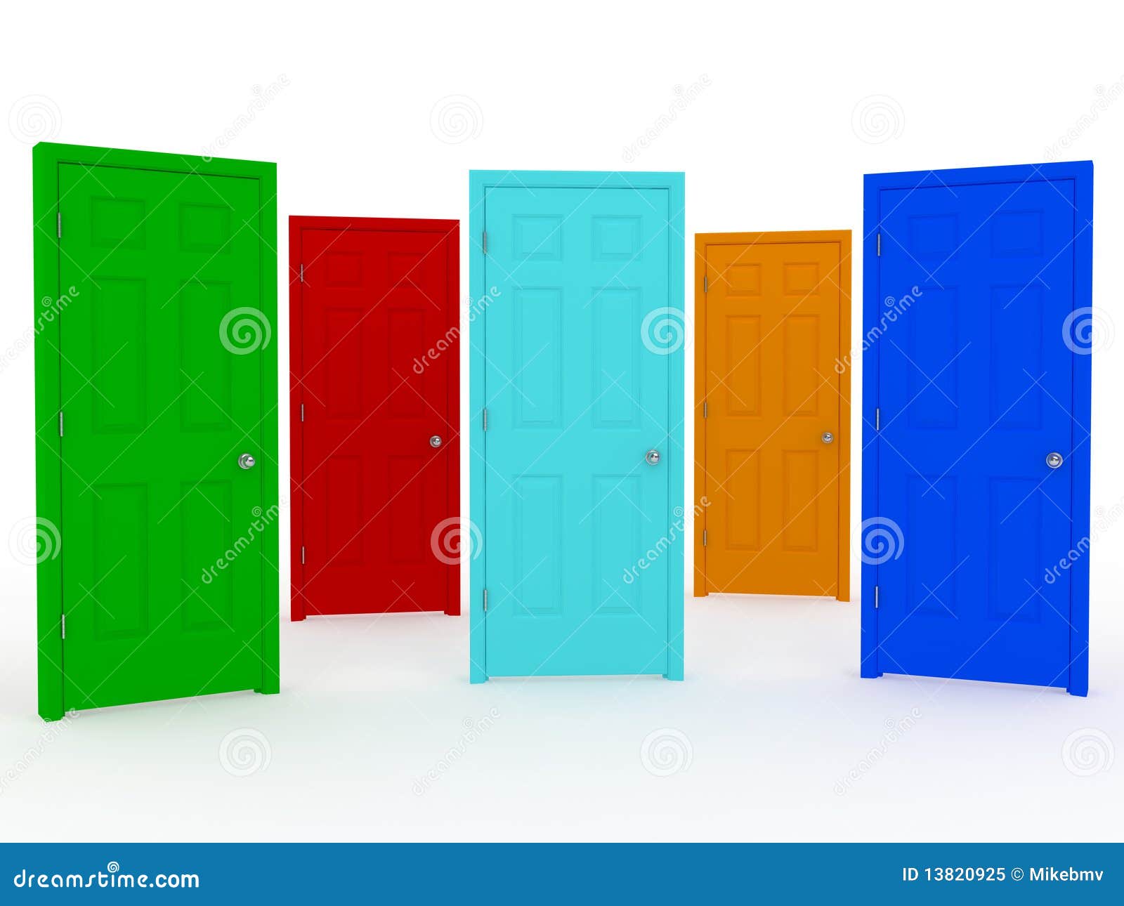Five doors stock illustration. Illustration of green - 13820925