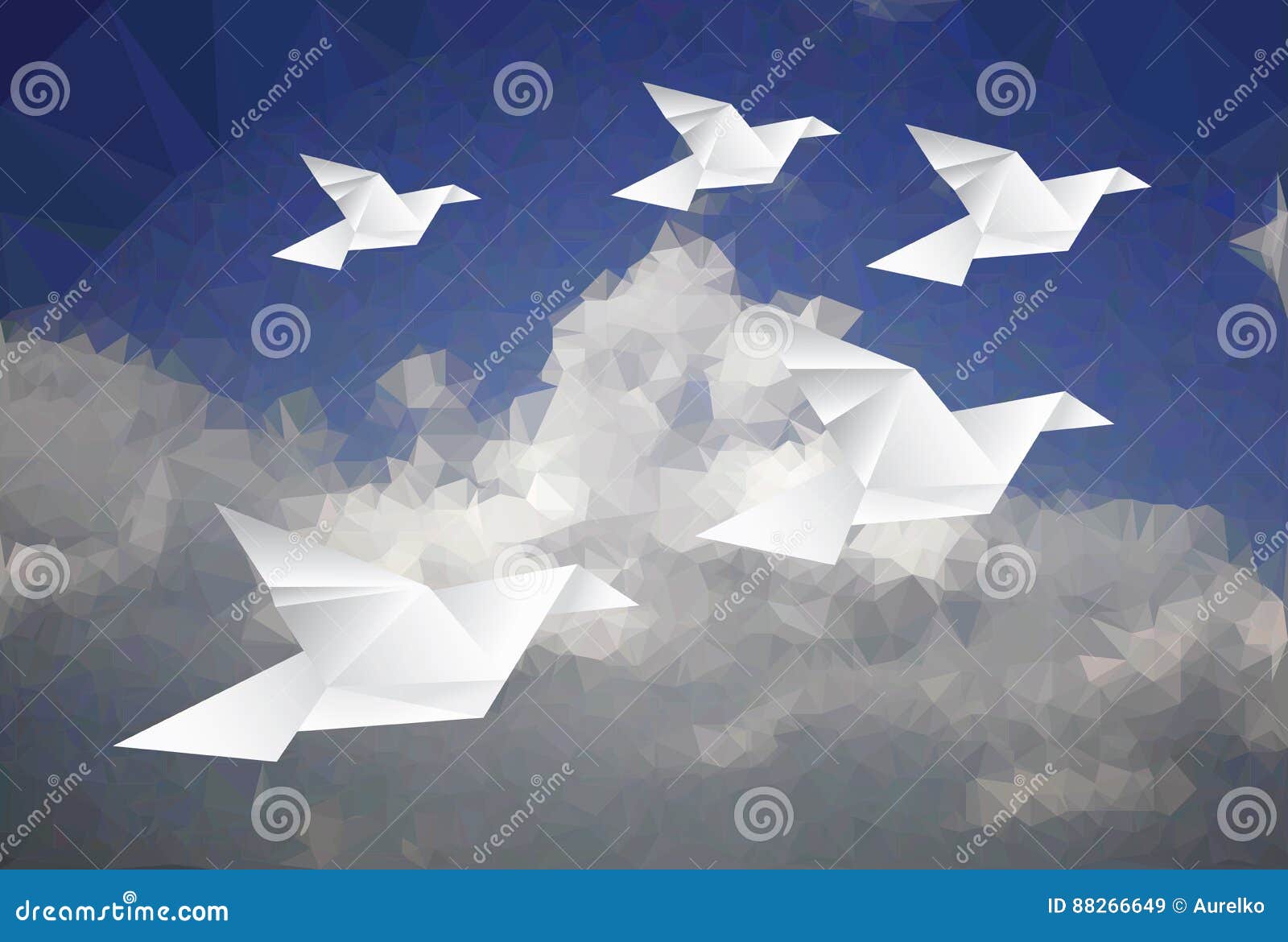 Five doves stock vector. Illustration of background, creative - 88266649