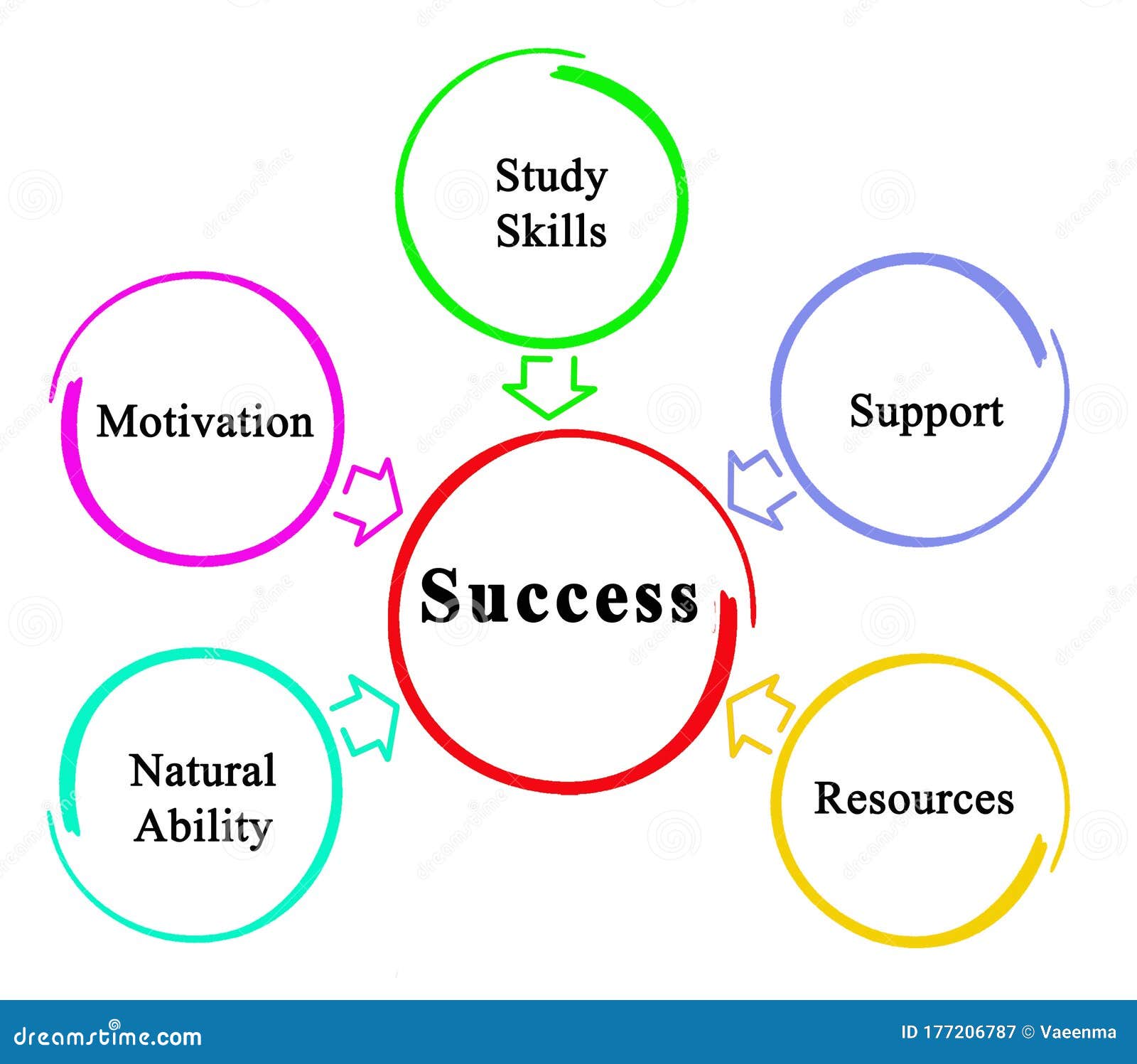 Five drivers of success stock image. Image of skills - 177206787