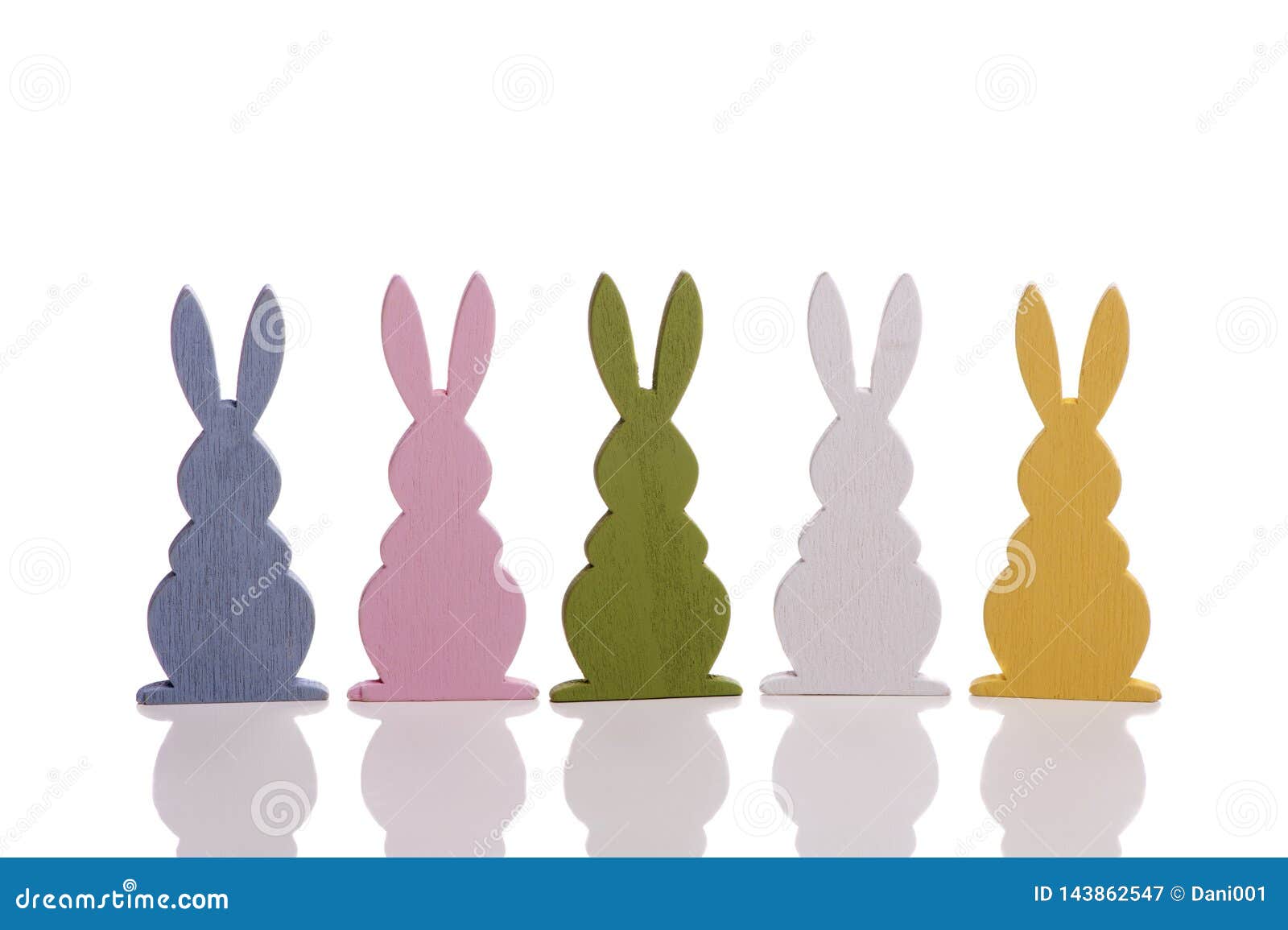 Five Easter Bunny in a Row on White Stock Image - Image of cute, season ...