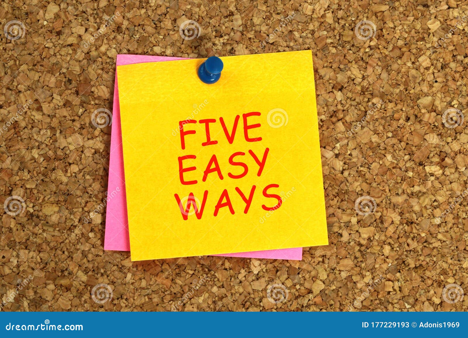 Five easy ways post it stock image. Image of reminder - 177229193