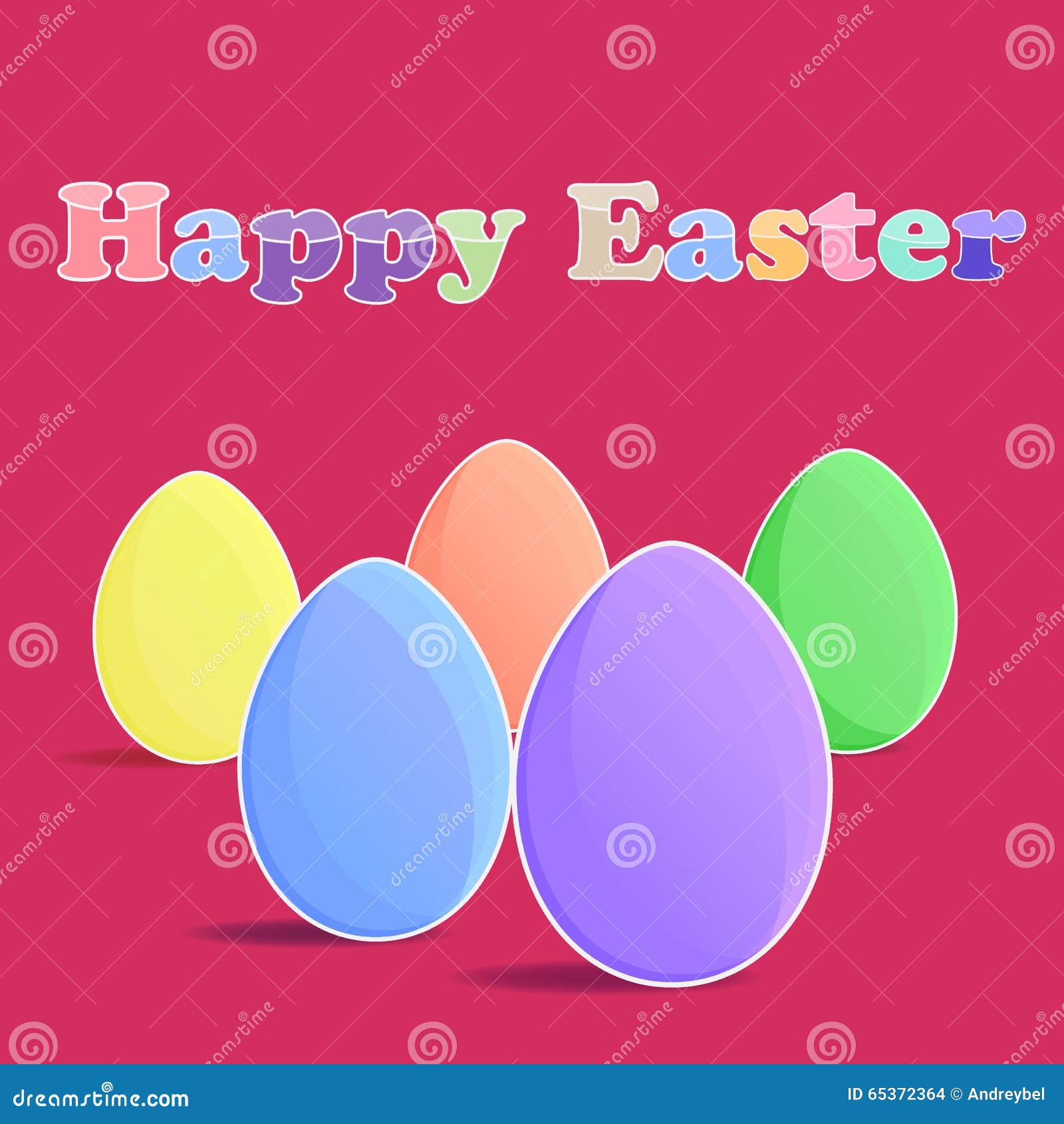 Five Eggs on the Red Backgrouund Stock Illustration - Illustration of ...