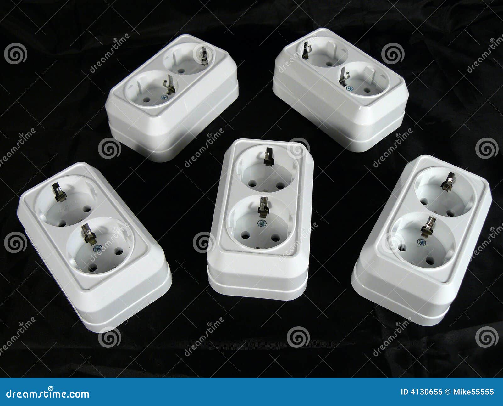 Five Electric External Double Sockets Picture. Image: 4130656