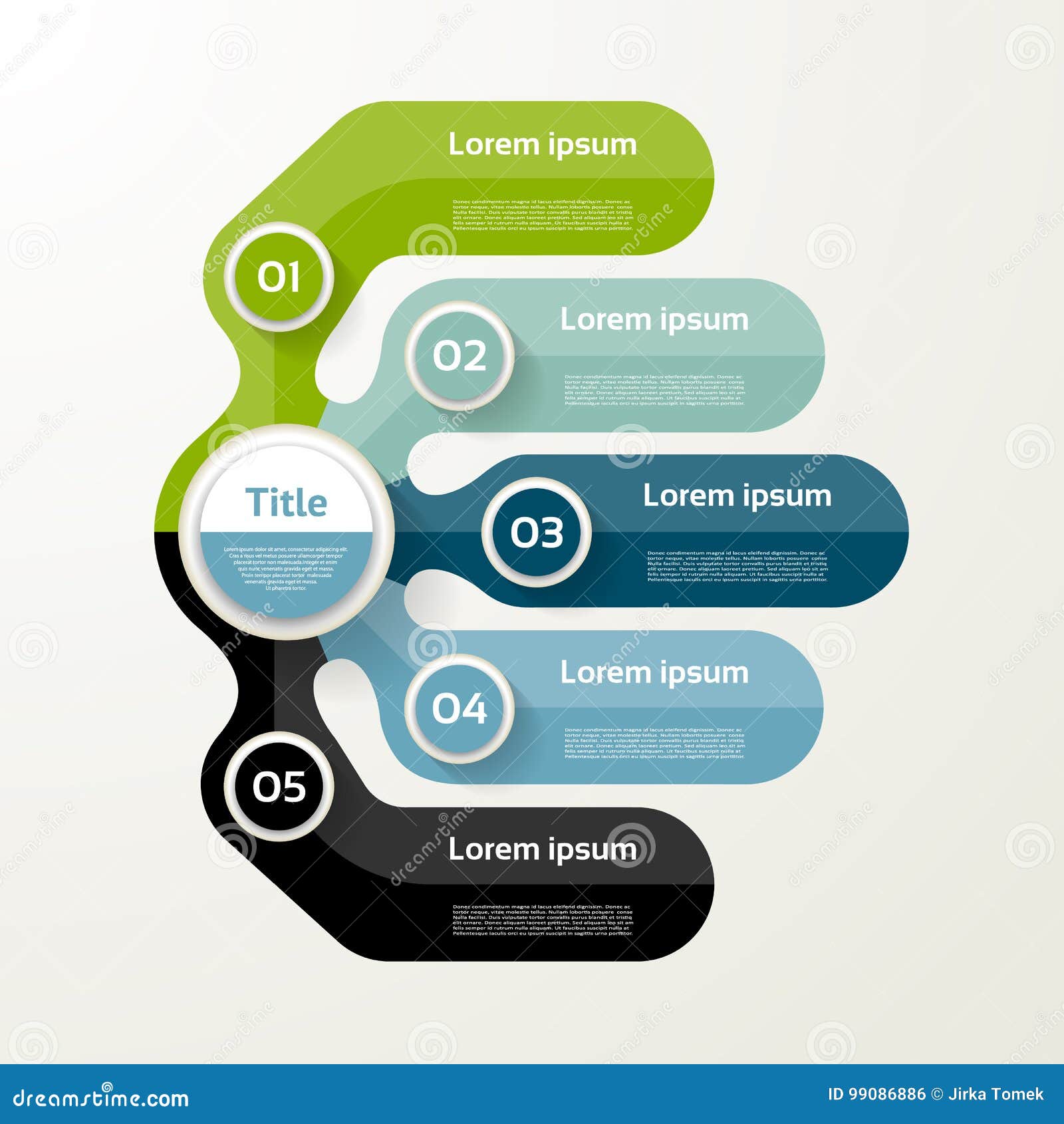 Five Elements Banner. 5 Steps Design, Chart, Infographic, Step B Stock ...