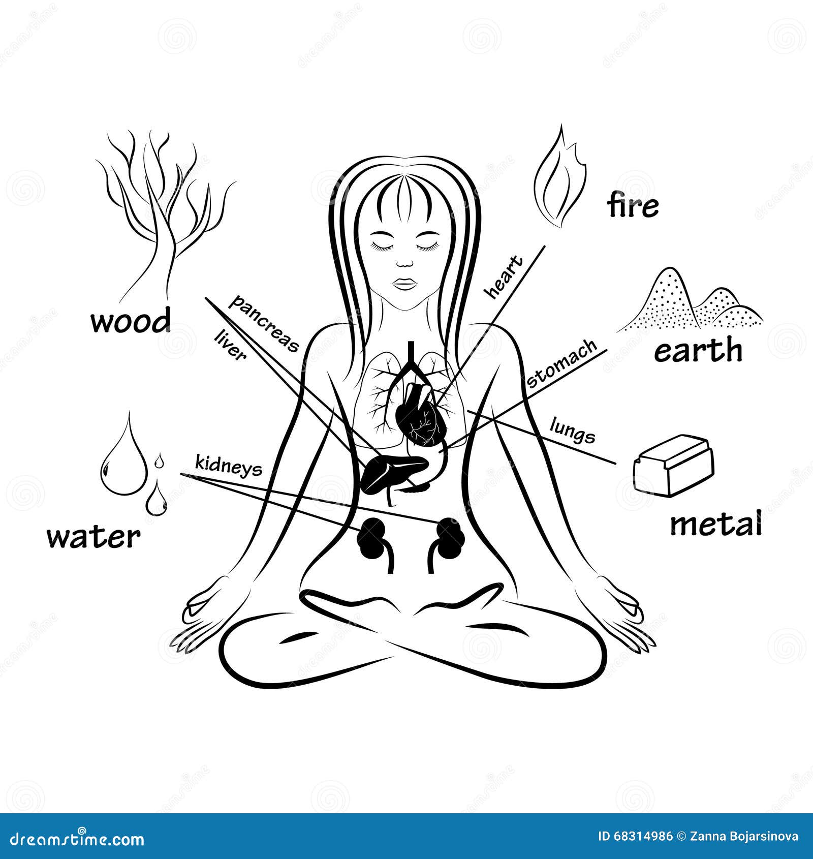 Five elements feng shui stock vector. Illustration of lotus - 68314986