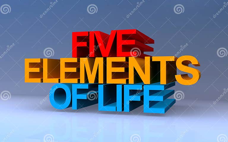 Five Elements of Life on Blue Stock Illustration - Illustration of ...