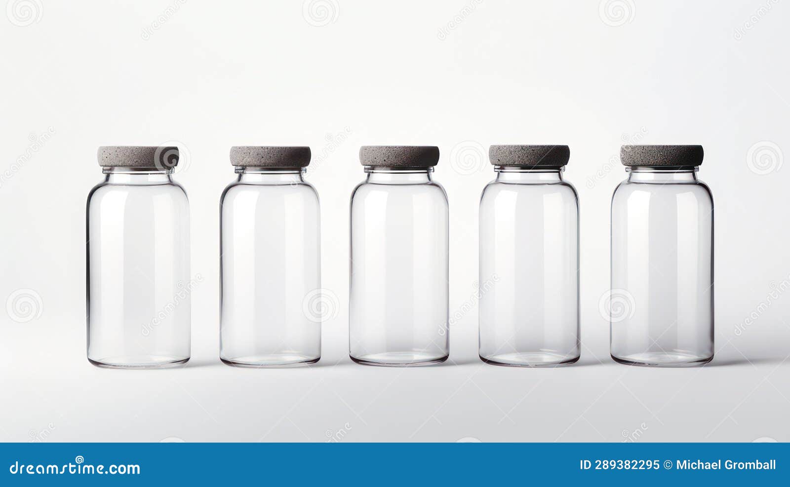 Five Empty Capsule Bottles Isolated on White Created with Generative AI ...