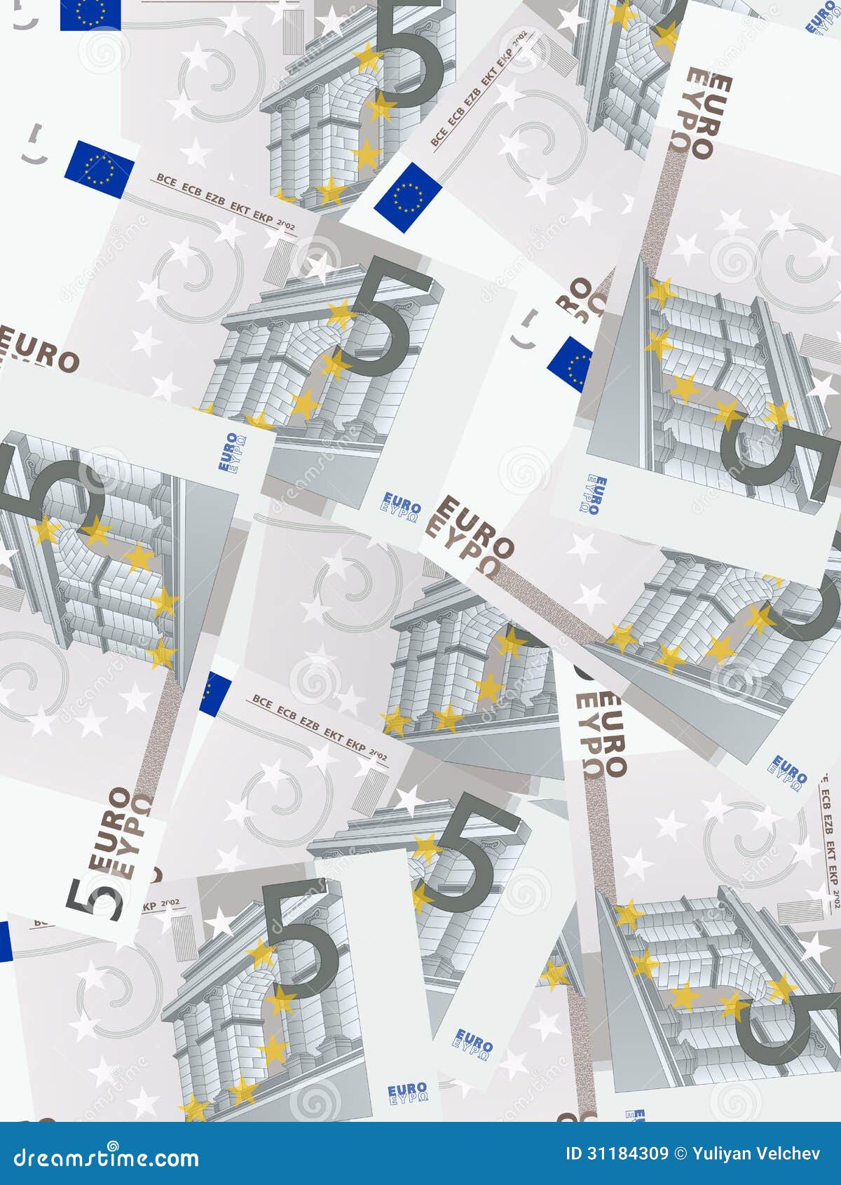 Five Euro Background Vertical Stock Vector - Illustration of currency ...