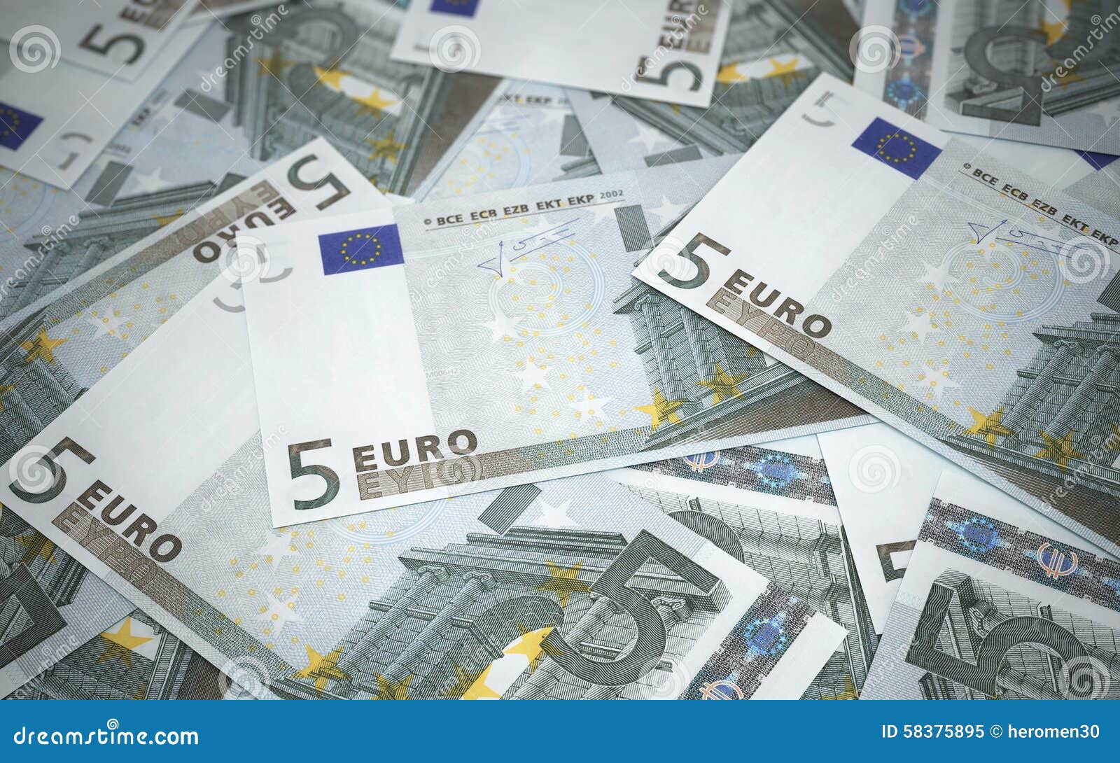 Five euro banknotes stacks stock illustration. Illustration of cash ...