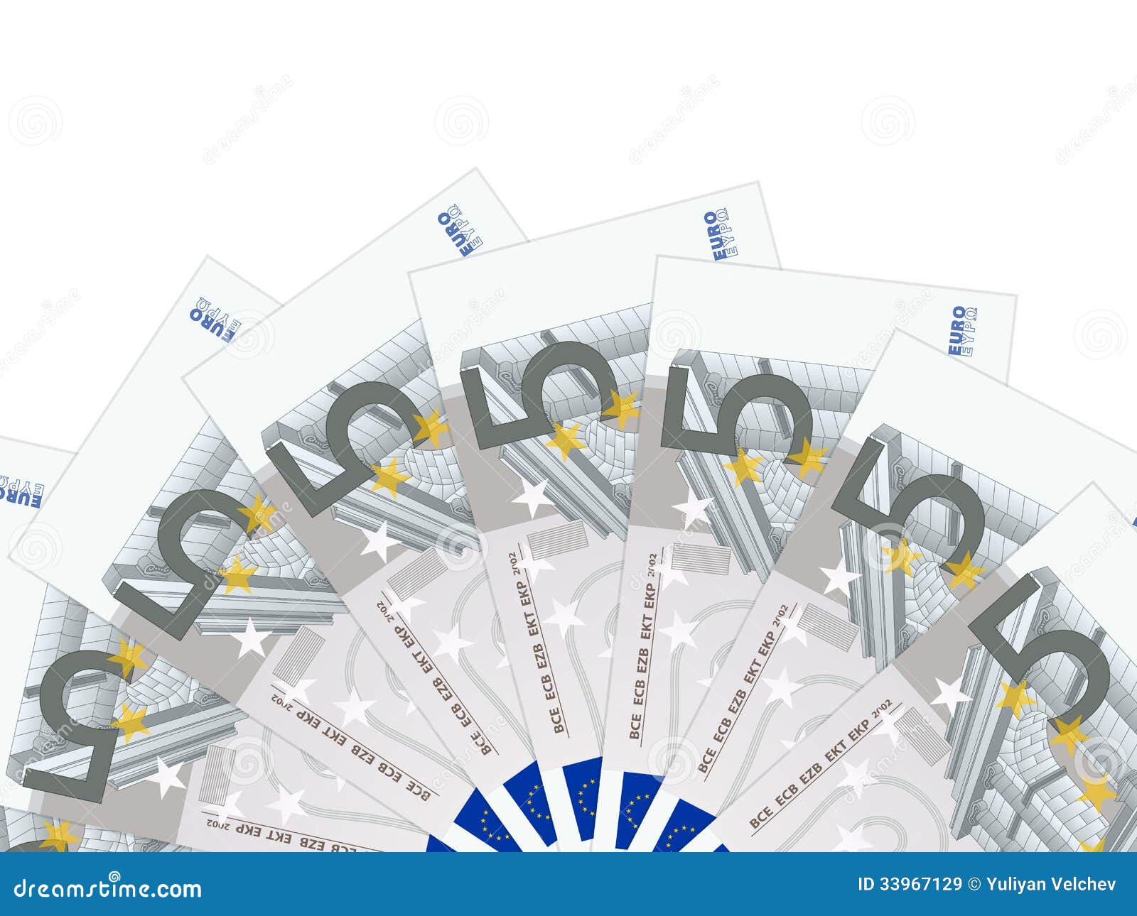 Five euro banknotes stock vector. Illustration of vector - 33967129