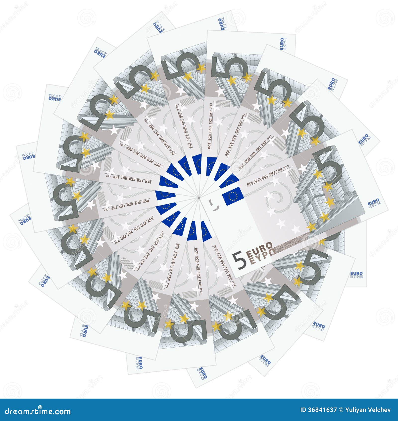 Five euro banknotes stock vector. Illustration of money - 36841637