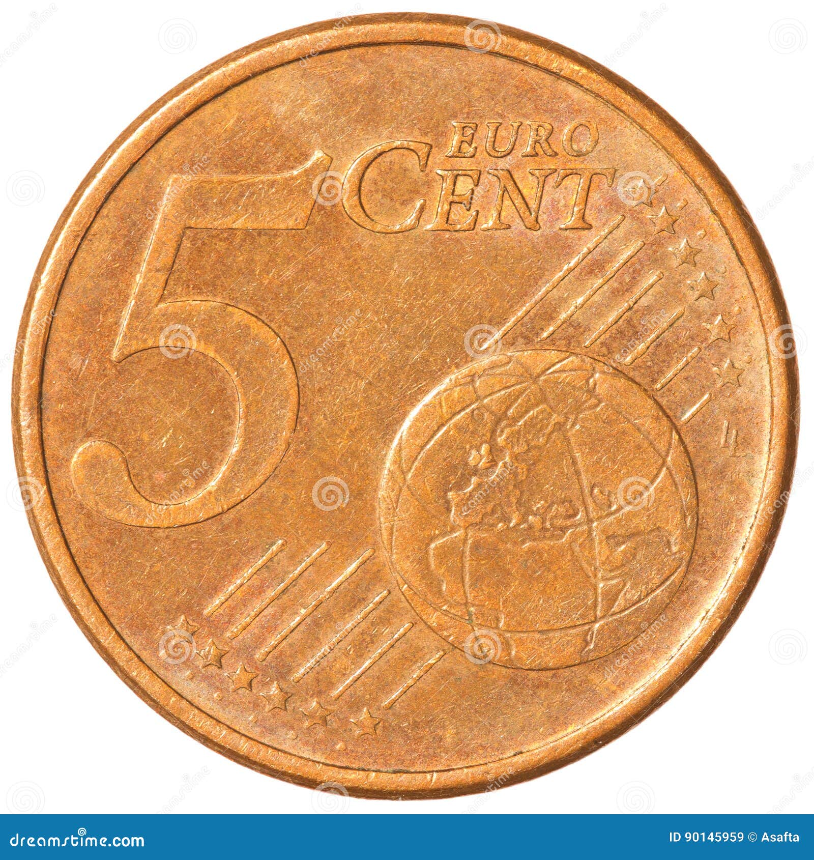 Five euro cents coin stock image. Image of background - 90145959