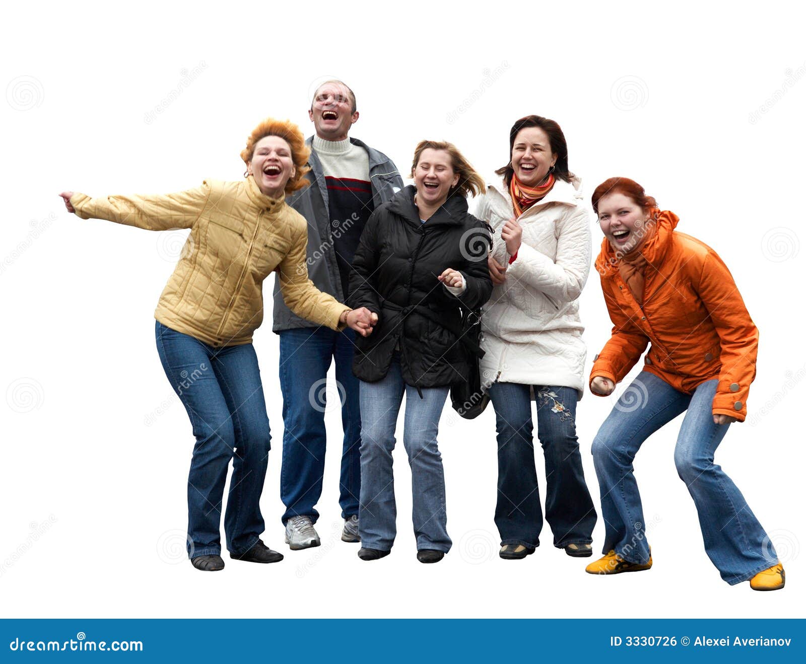 Five expressive people stock photo. Image of modern, jump - 3330726