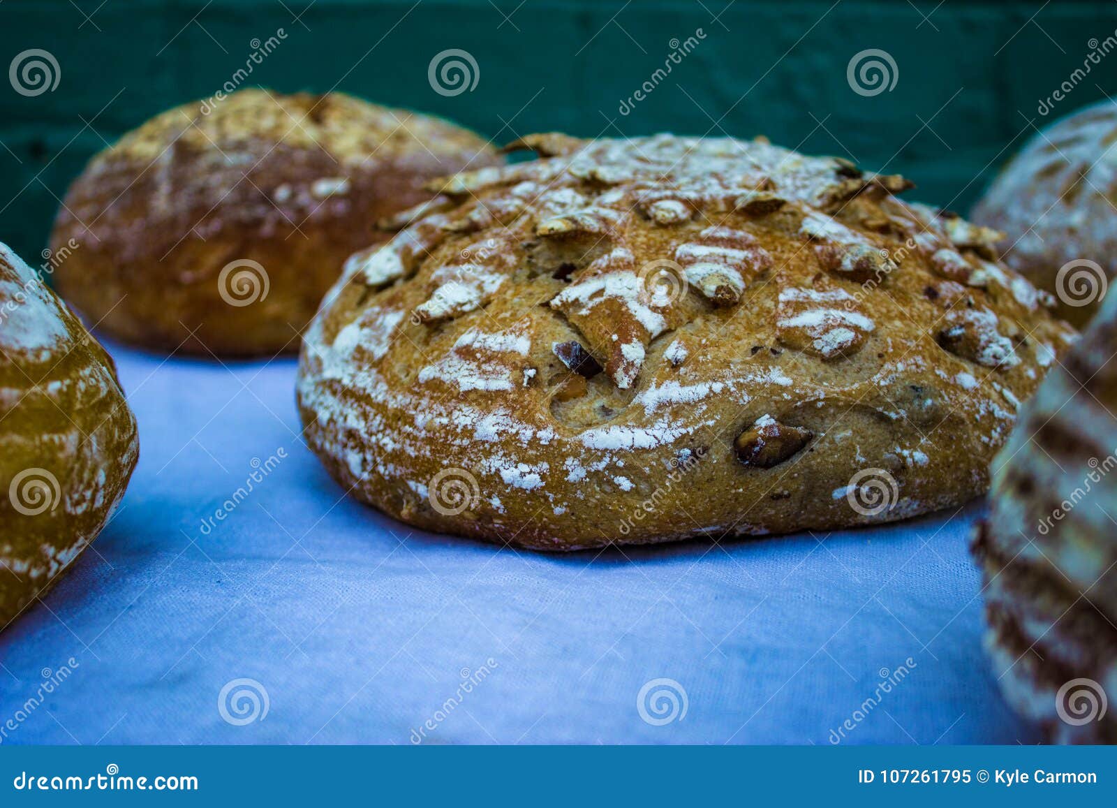 Fancy Loaves of Bread on Table Stock Image - Image of bakery, breads ...
