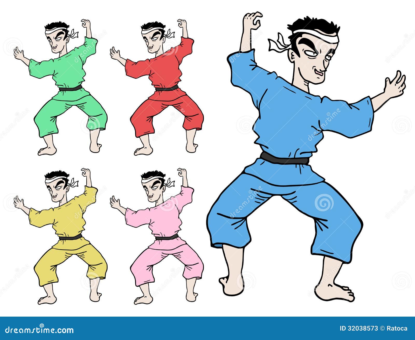 Five fighters stock vector. Illustration of sports, expressive - 32038573