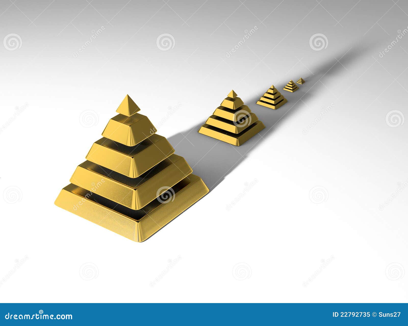 Five financial pyramids stock illustration. Illustration of power ...