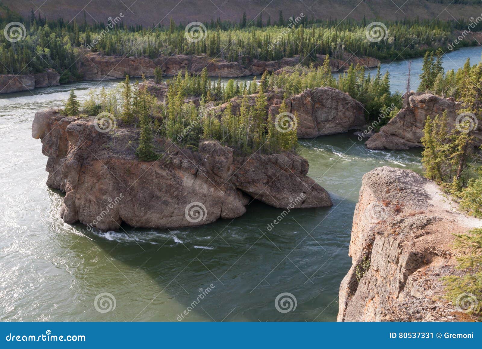 Five Finger Rapids on Yukon River Stock Image - Image of water, rapids ...