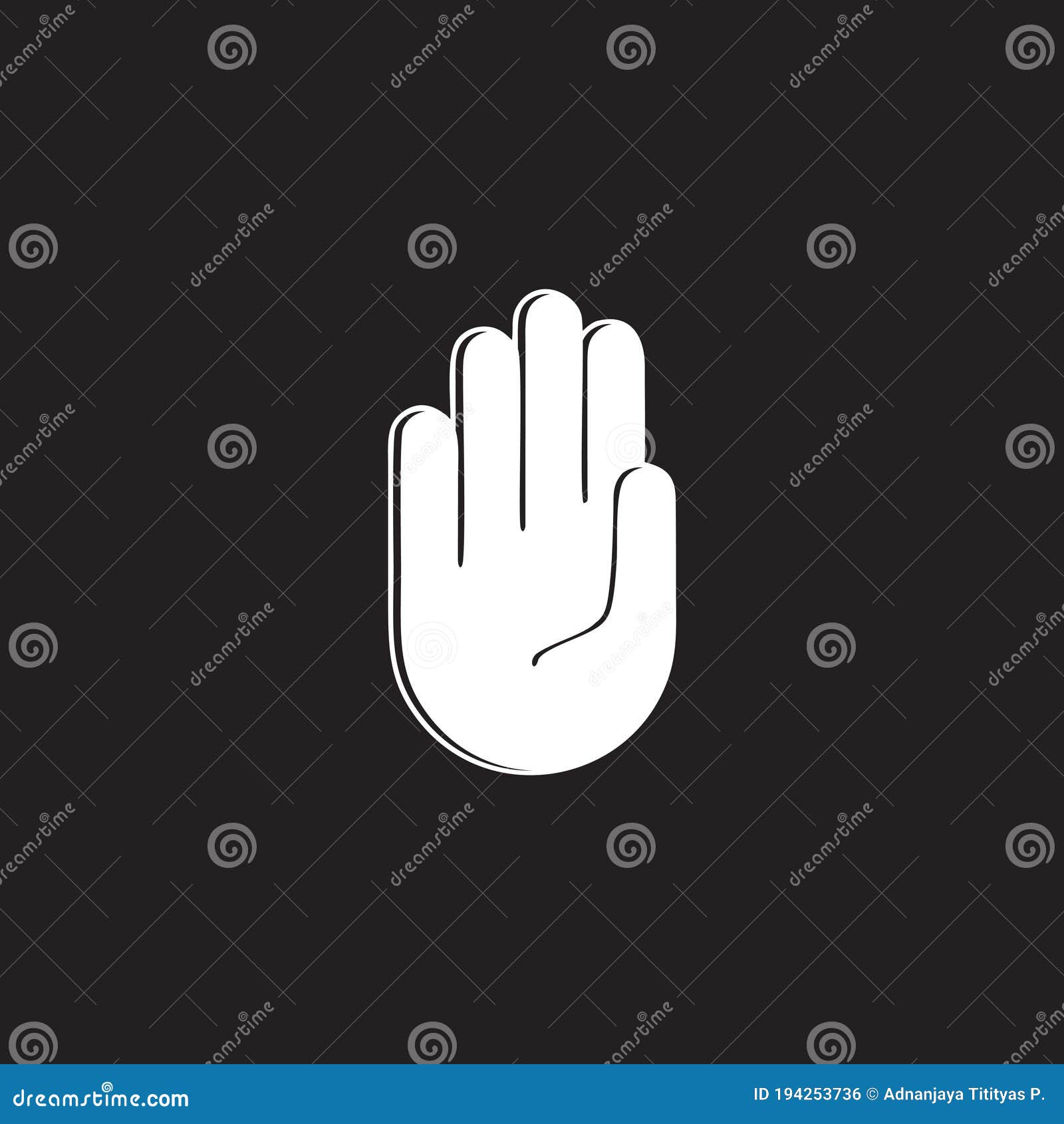 Five Fingers Hand Palm Symbol Logo Vector Stock Vector - Illustration ...