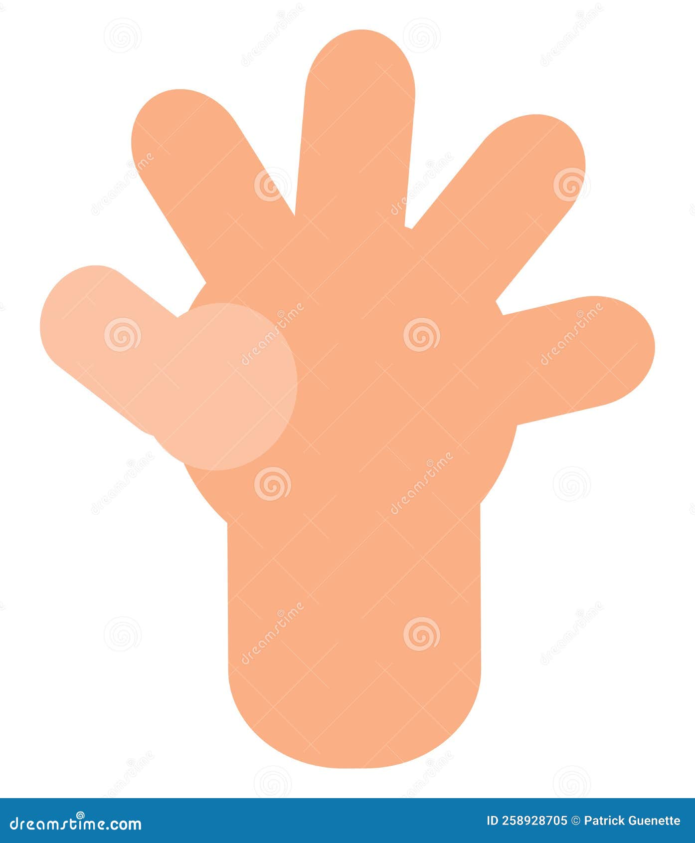 Five fingers, icon stock vector. Illustration of element - 258928705