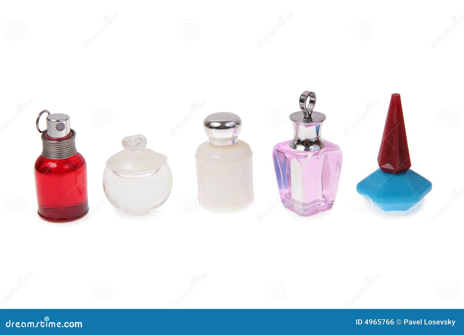 Five flasks with perfume stock photo. Image of odor, care - 4965766